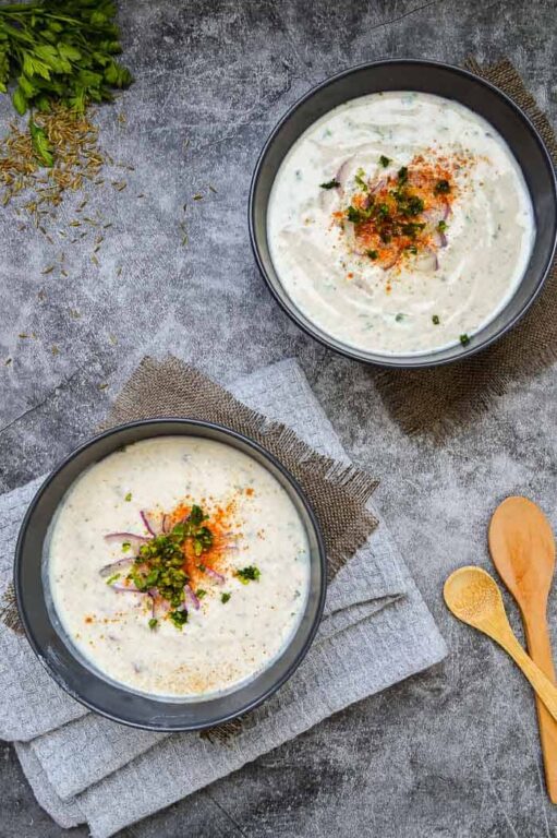 Easy Onion Raita in 5 minutes! - The Fiery Vegetarian