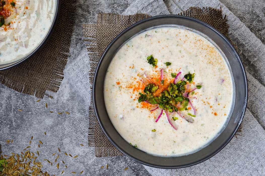 Easy Onion Raita in 5 minutes! - The Fiery Vegetarian