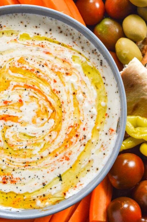 Quick Spicy Feta Dip (Tirokafteri) - The Fiery Vegetarian