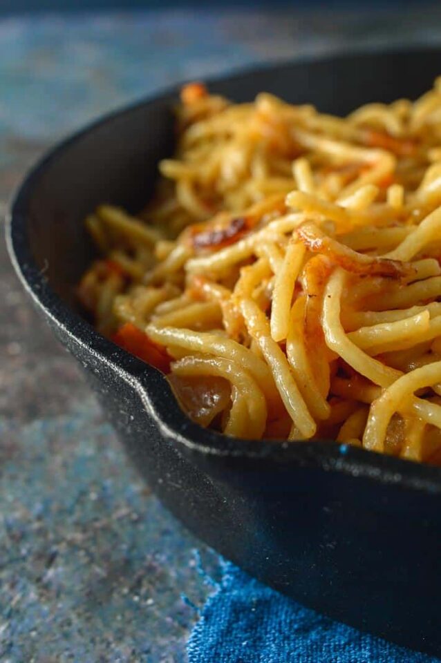 Easy Fried Spaghetti Recipe - The Fiery Vegetarian