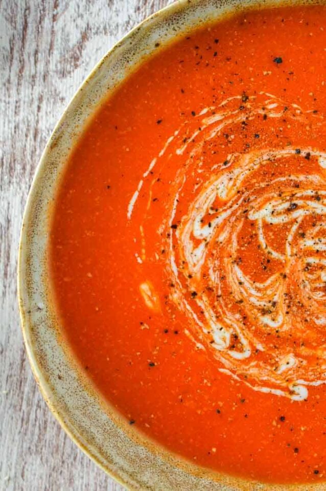 Easy Vegan Creamy Tomato Soup Recipe - The Fiery Vegetarian