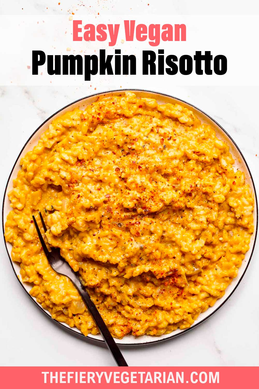 Easy Vegan Pumpkin Risotto - The Fiery Vegetarian