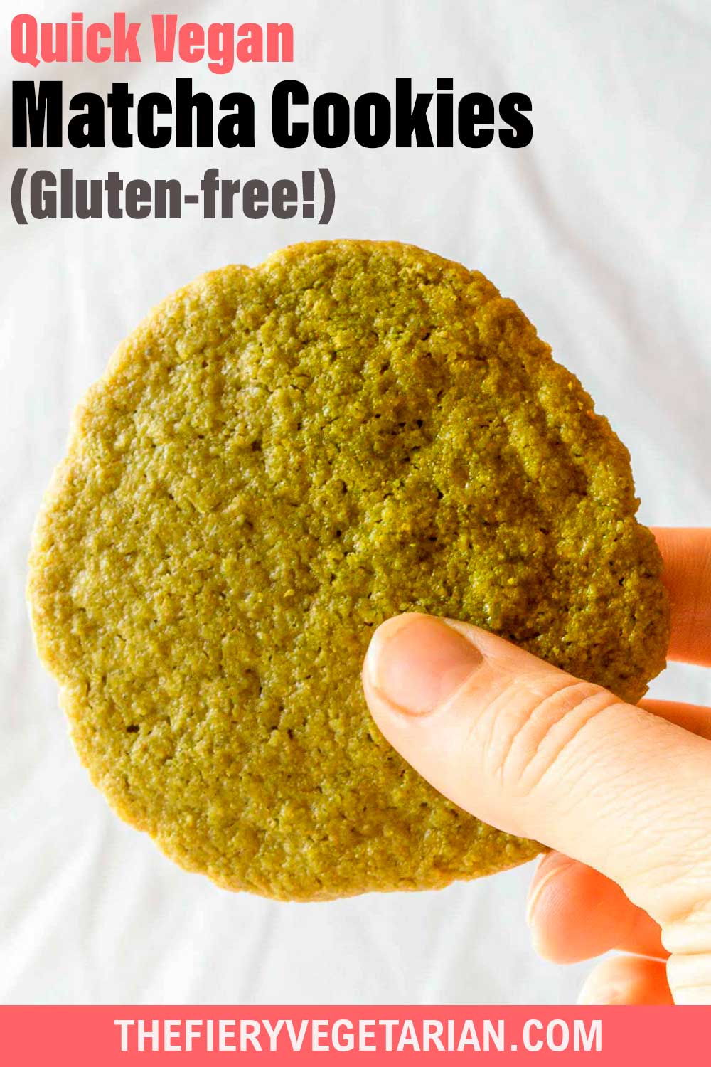 Quick Vegan Matcha Cookies (Gluten-Free!) - The Fiery Vegetarian