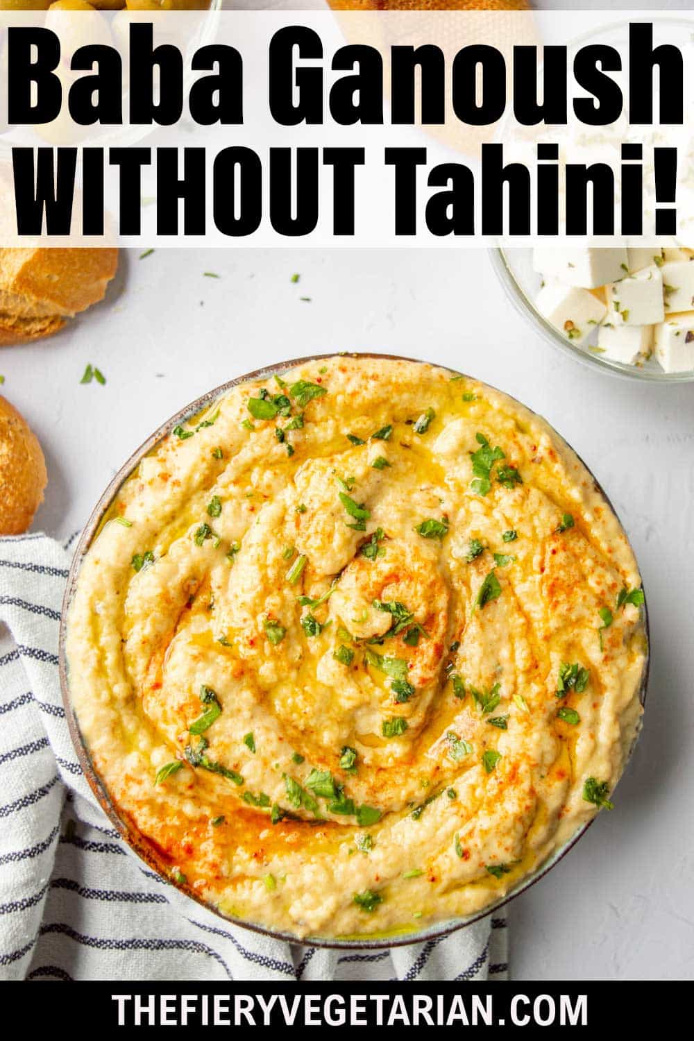 Easy Baba Ganoush without Tahini - The Fiery Vegetarian