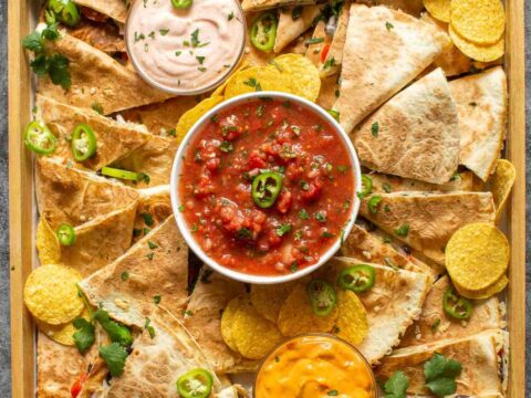 Epic Quesadilla Platter (and how to style it) - The Fiery Vegetarian