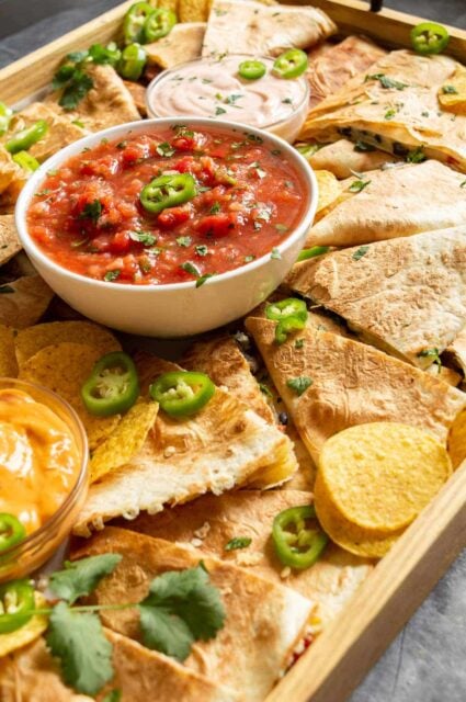 Epic Quesadilla Platter (and how to style it) - The Fiery Vegetarian