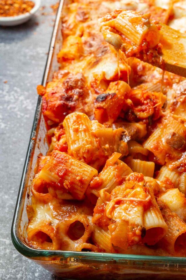 Easy Rigatoni al Forno - The Fiery Vegetarian