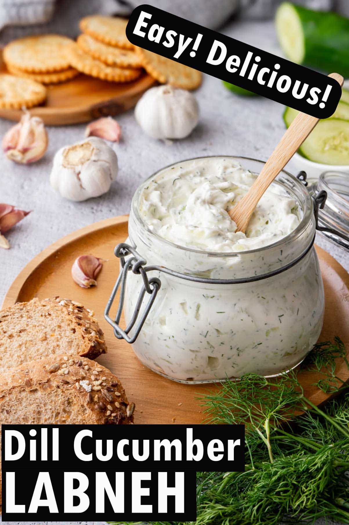 Easy Dill Labneh with Cucumber - The Fiery Vegetarian