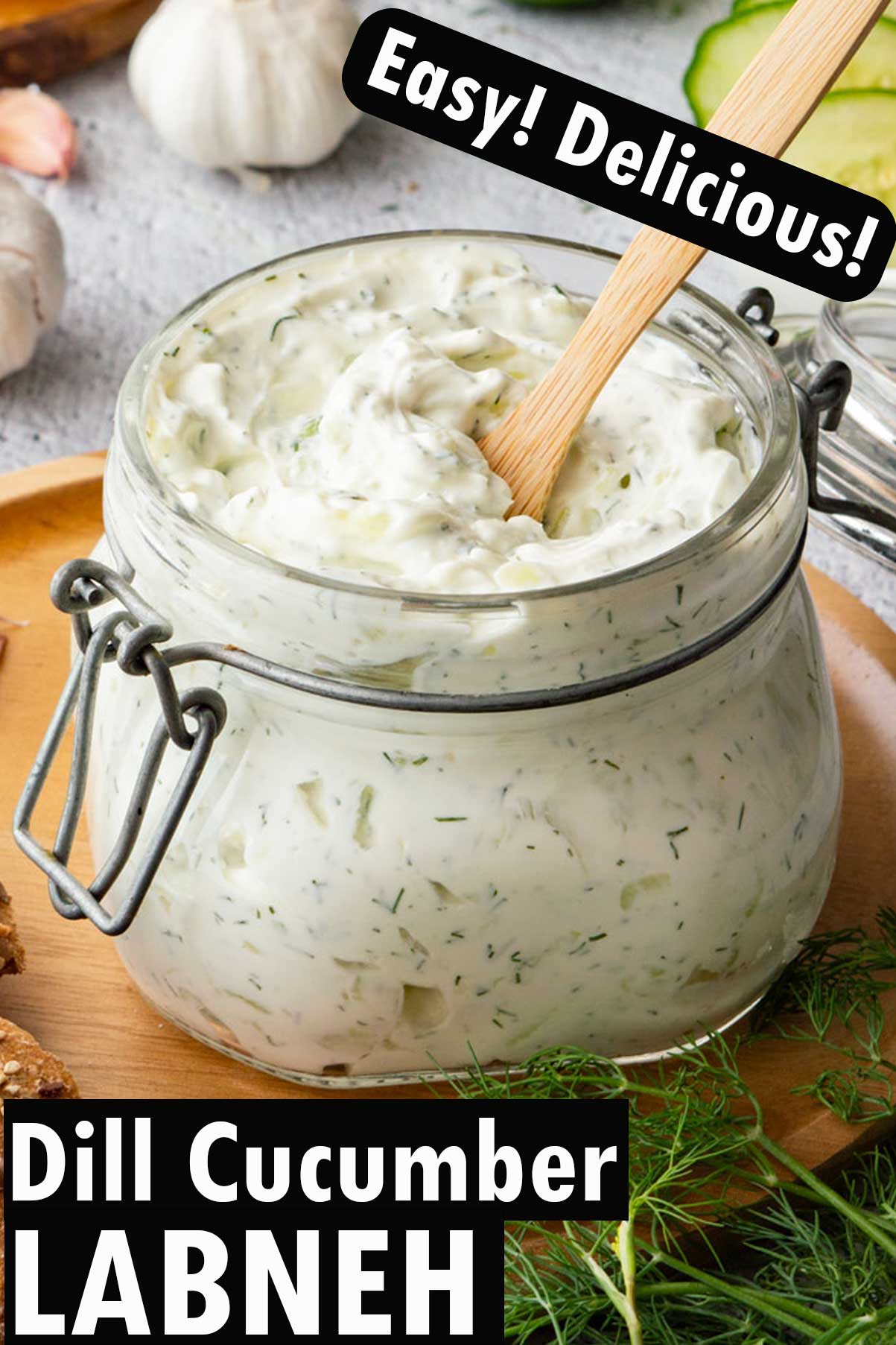 Easy Dill Labneh with Cucumber - The Fiery Vegetarian